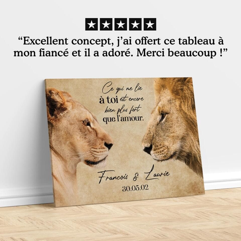 Unik® | Tableau Couple Personnalisable "Lion & Lionne" – Unik Galerie