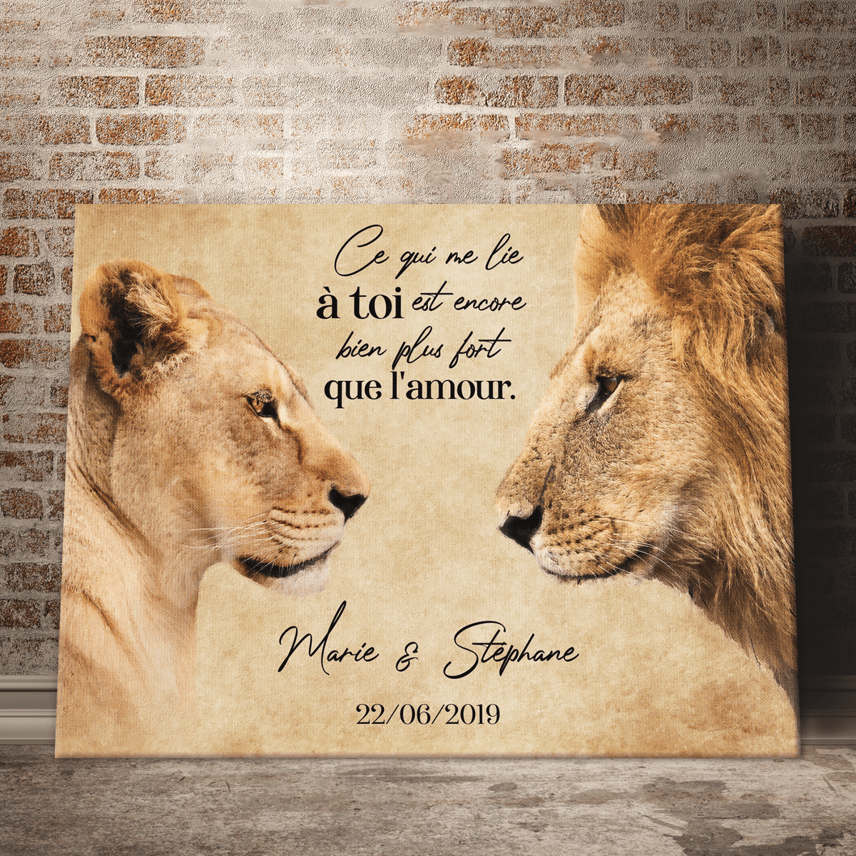 Unik® | Tableau Couple Personnalisable "Lion & Lionne" – Unik Galerie