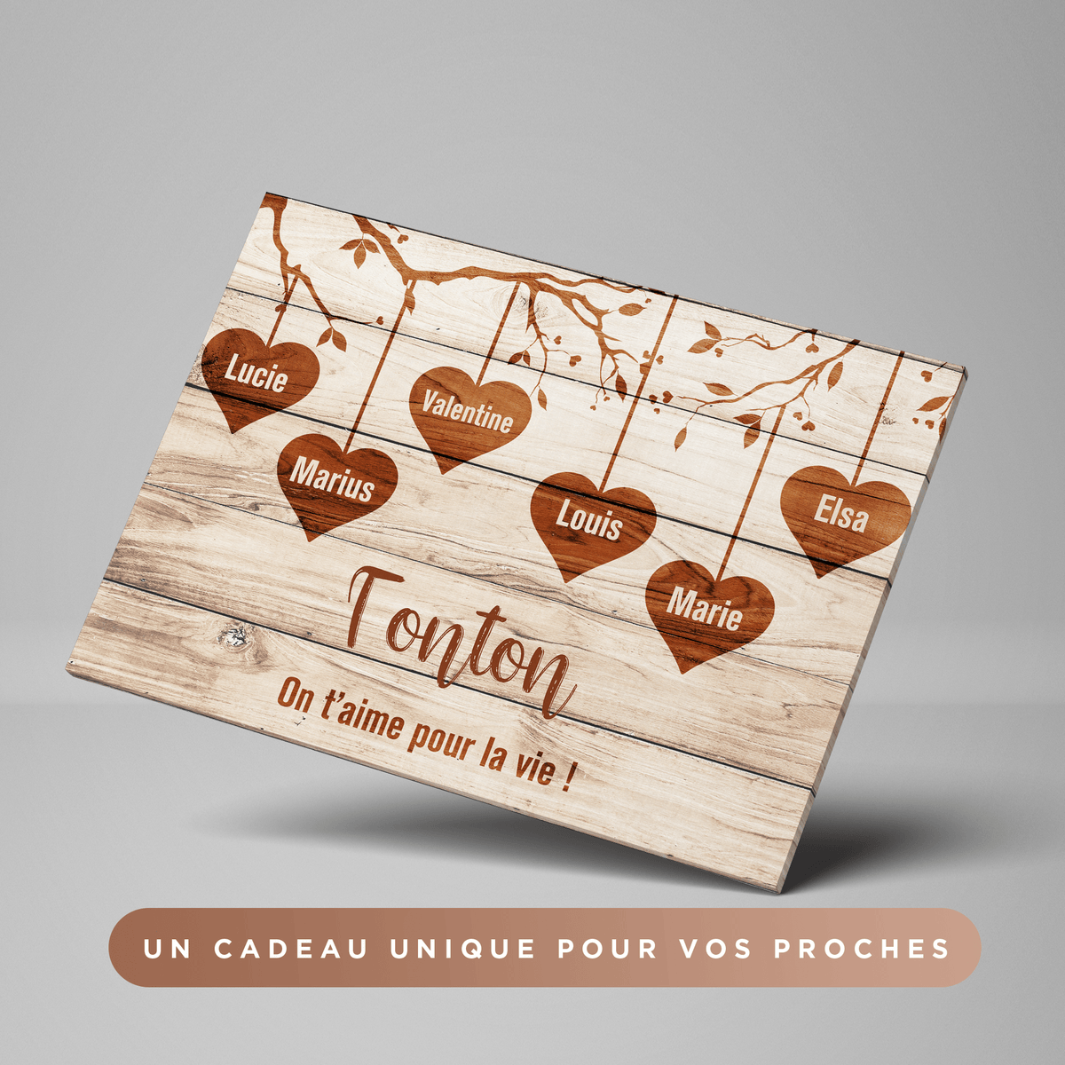 Unik® | Tableau Famille Personnalisable "Coeurs" – Unik Galerie